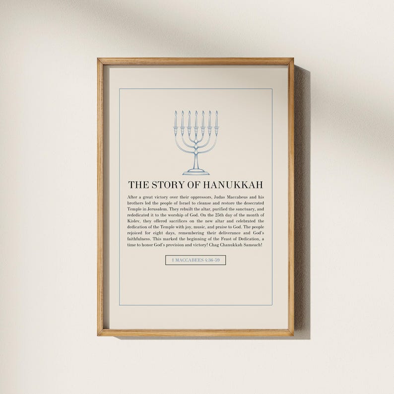 Story of Hanukkah Digital Poster: 1 Maccabees Scripture Art (PDF) - Etsy