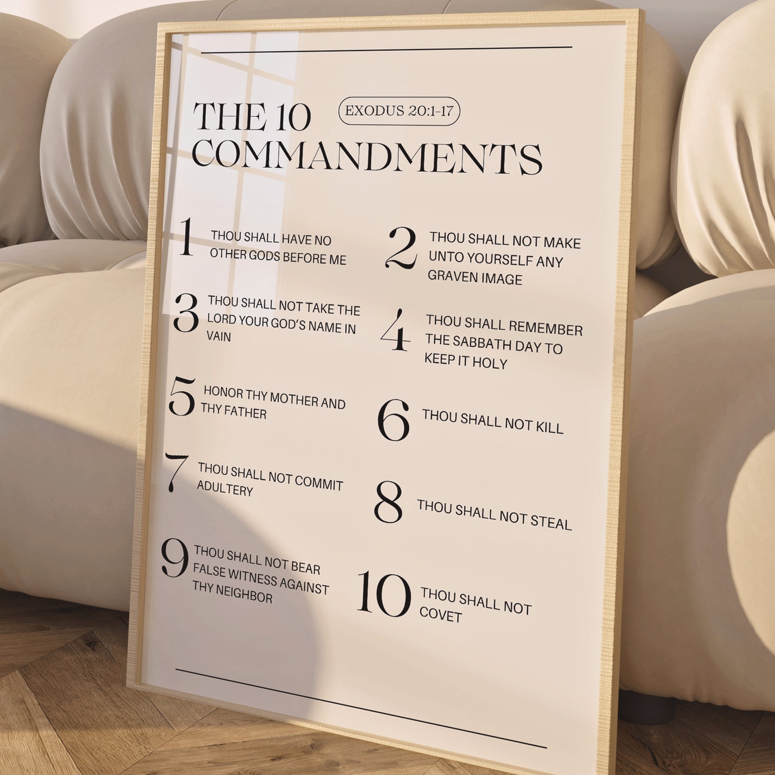 10 Commandments Digital Poster, Bible Verse Wall Art Print, Biblical ...