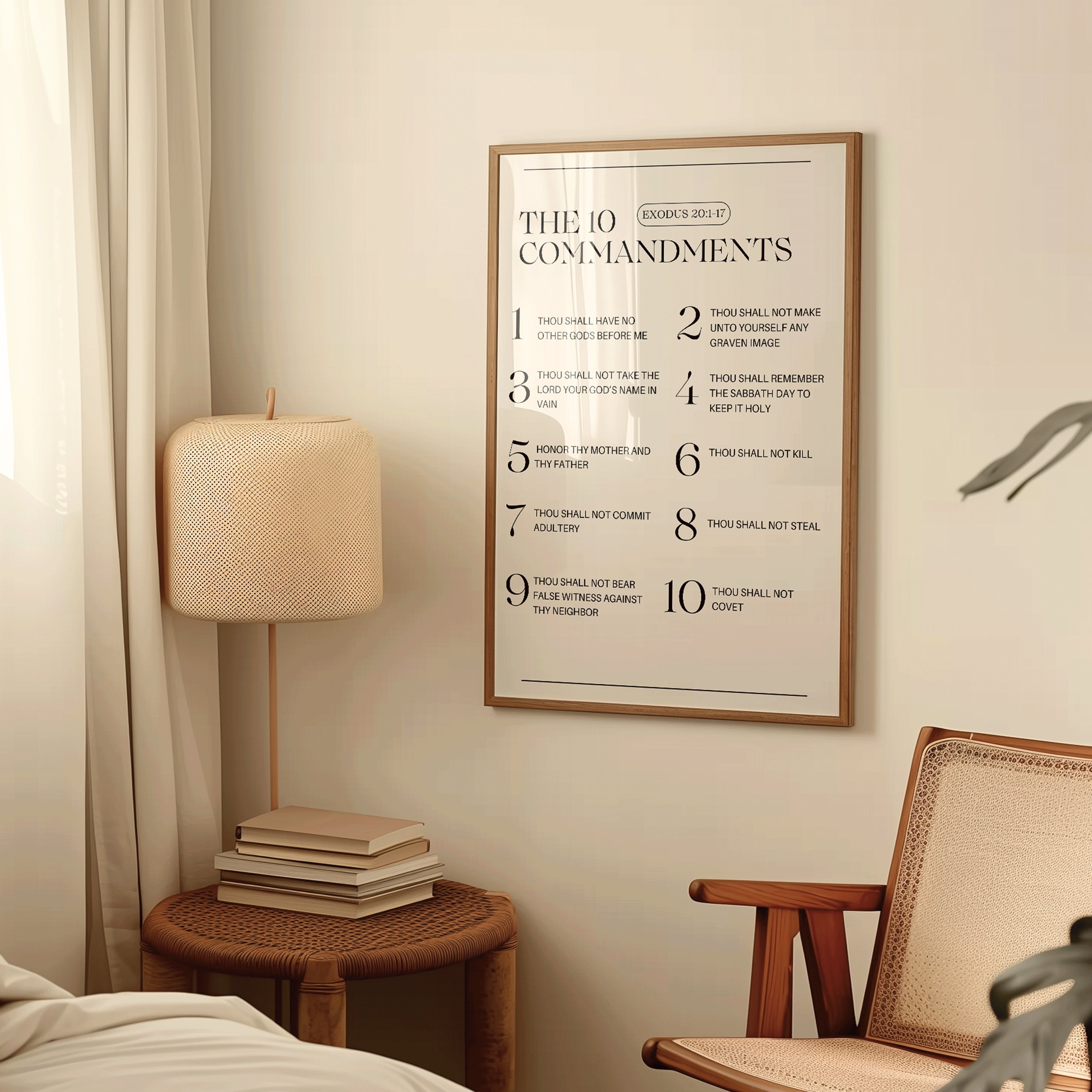 10 Commandments Digital Poster, Bible Verse Wall Art Print, Biblical ...