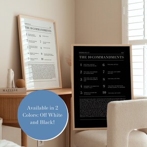 10 Commandments Scripture Passage Poster, Minimalist Bible Wall Art ...