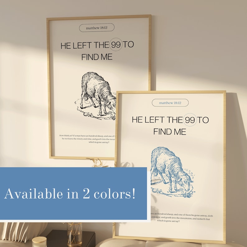 Matthew 18:12 Verse Poster, Christian Bible Art Print (digital Download ...