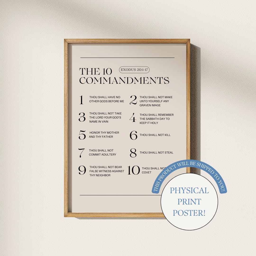 The 10 Commandments Wall Art, Minimalist Bible Verse Print, Scripture ...