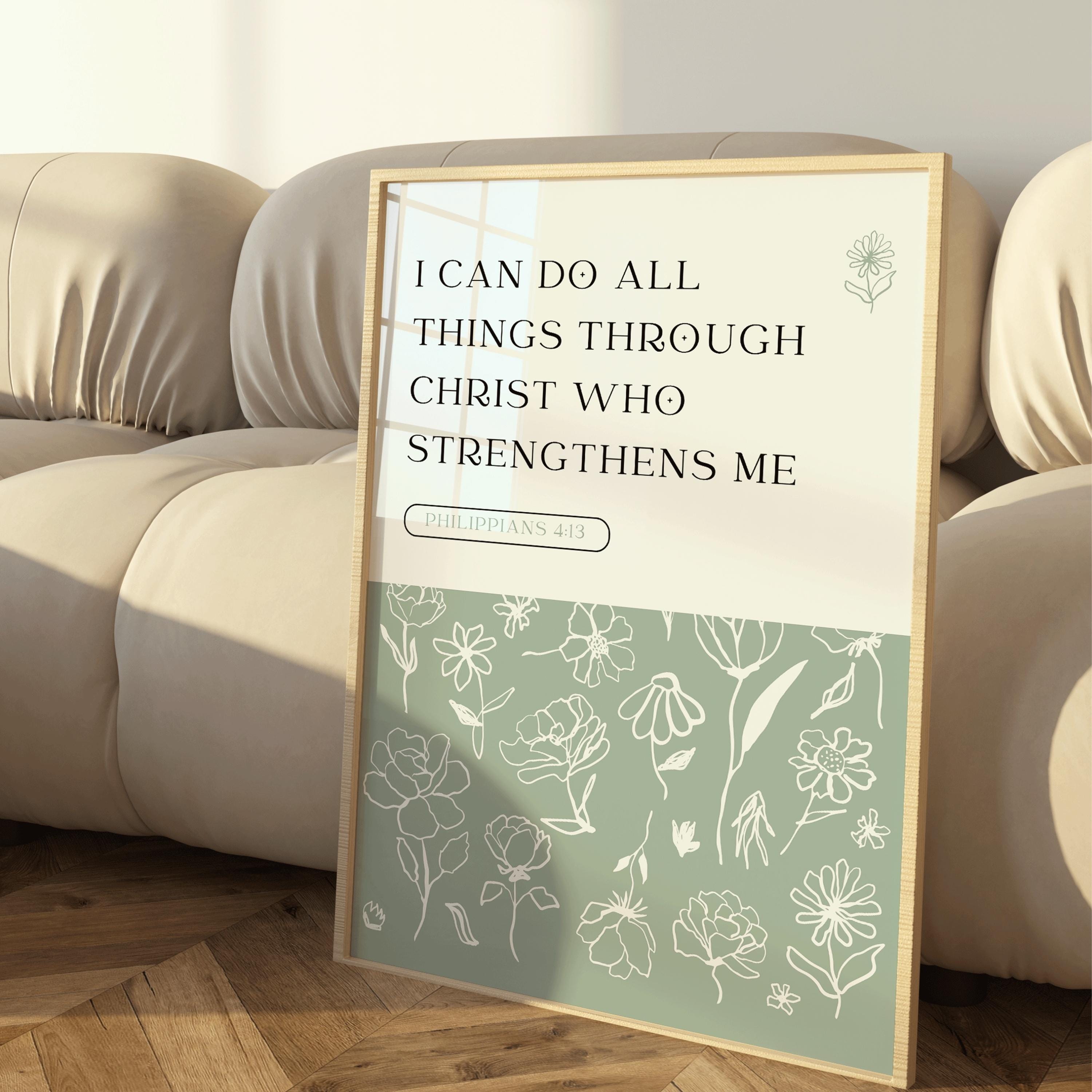 Philippians 4:13 Wall Scripture Poster, I Can Do All Things Through ...