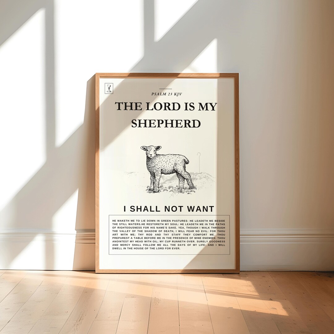 The Lord is My Shepherd Digital Prayer Poster, Psalm 23 Poster Print ...