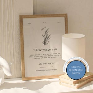 Ruth 1:16 Bible Verse Art, Minimalist Christian Home Decor (digital ...