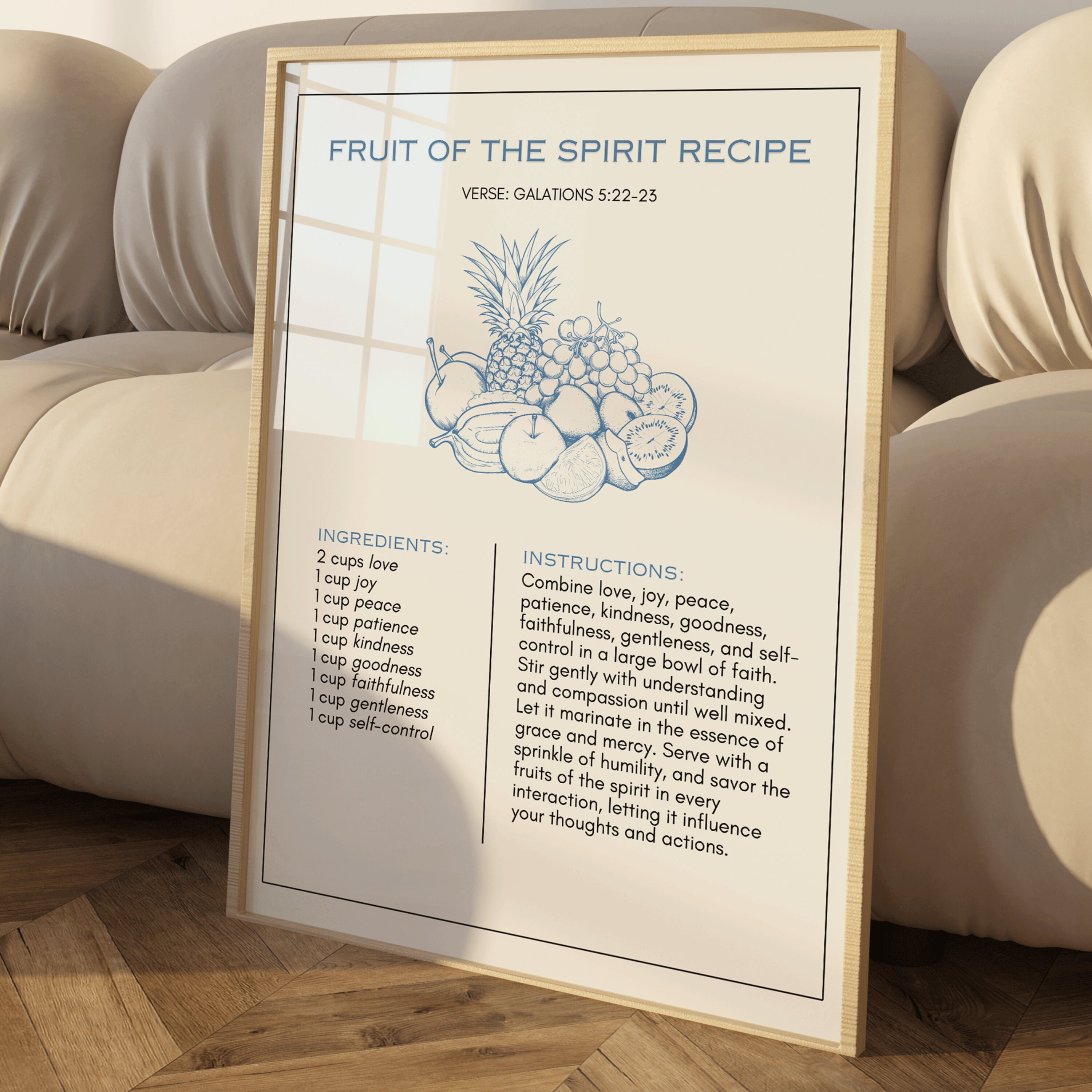 Fruit of the Spirit Recipe Poster: Galatians 5 Bible Verse (digital ...