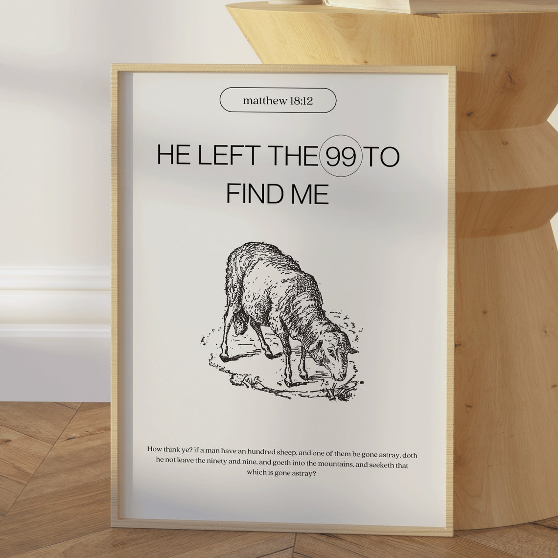 Matthew 18:12 Verse Poster, Christian Bible Art Print (digital Download ...