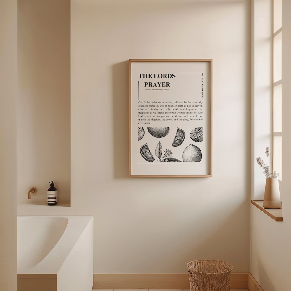 The Lord's Prayer Poster, the Lord's Prayer Wall Decor, Minimalist Wall ...