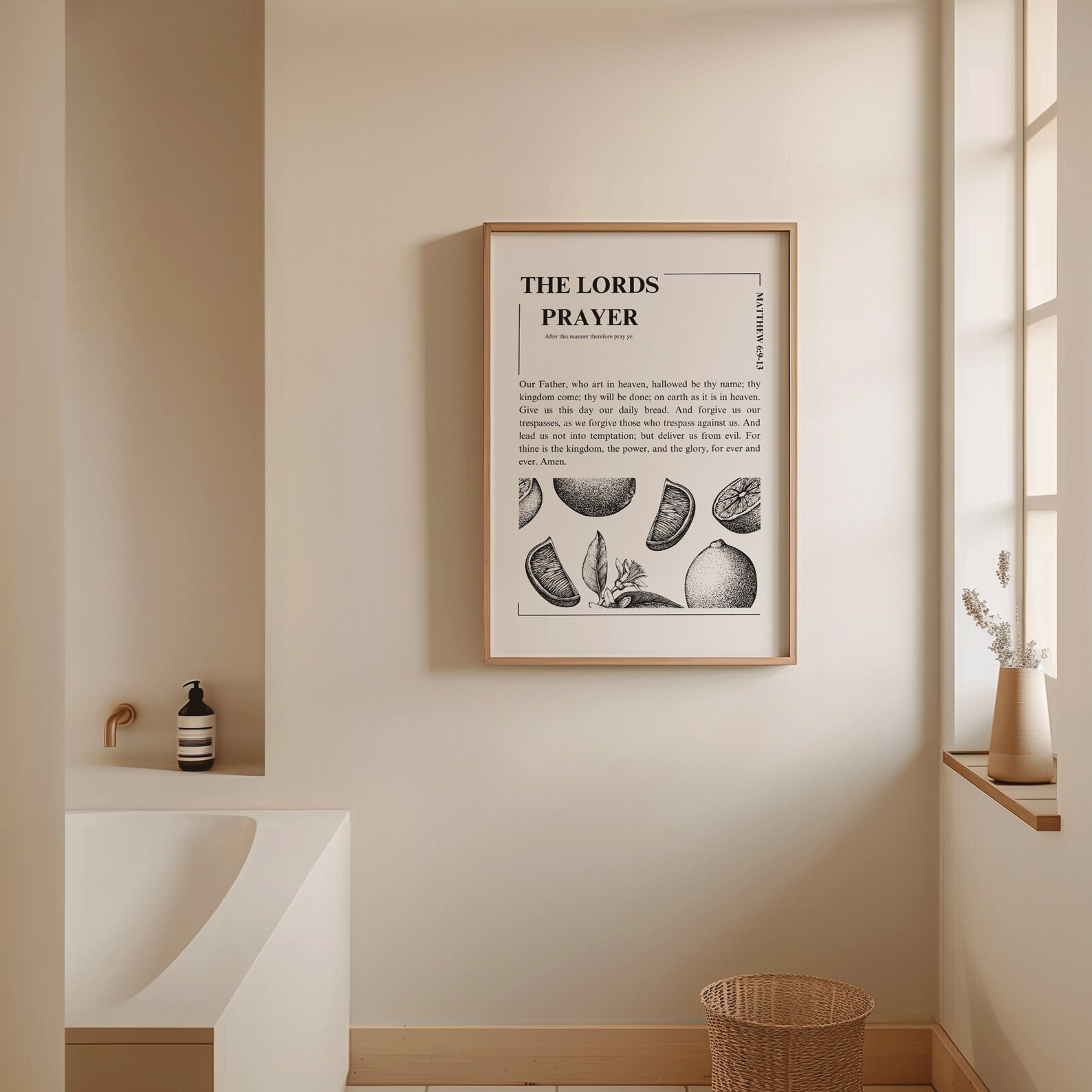 The Lord's Prayer Poster, the Lord's Prayer Wall Decor, Minimalist Wall ...