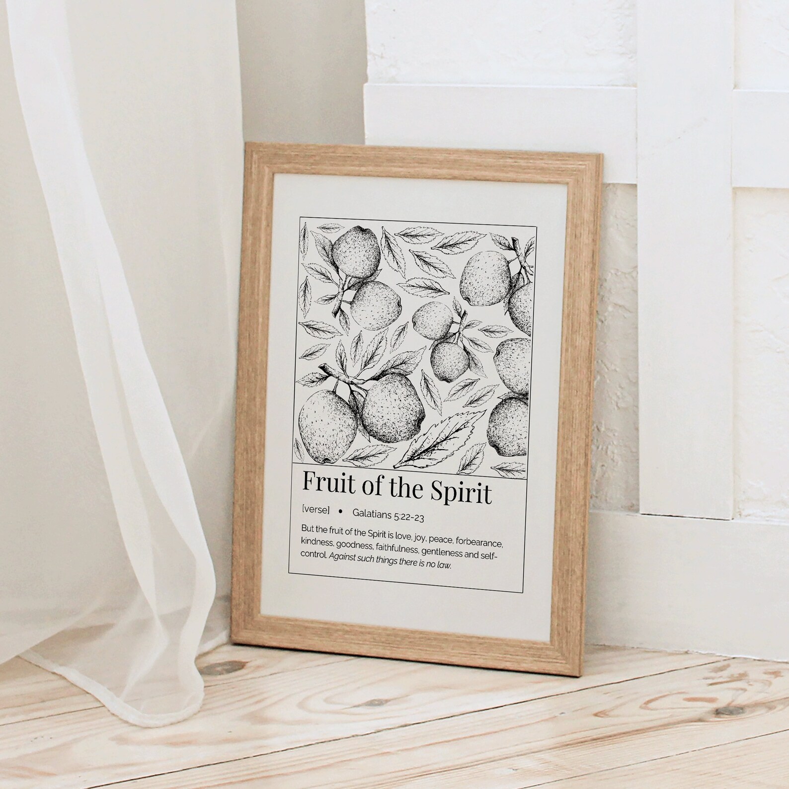 Fruit of the Spirit Definition Poster Print, Galatians 5 Wall Art ...