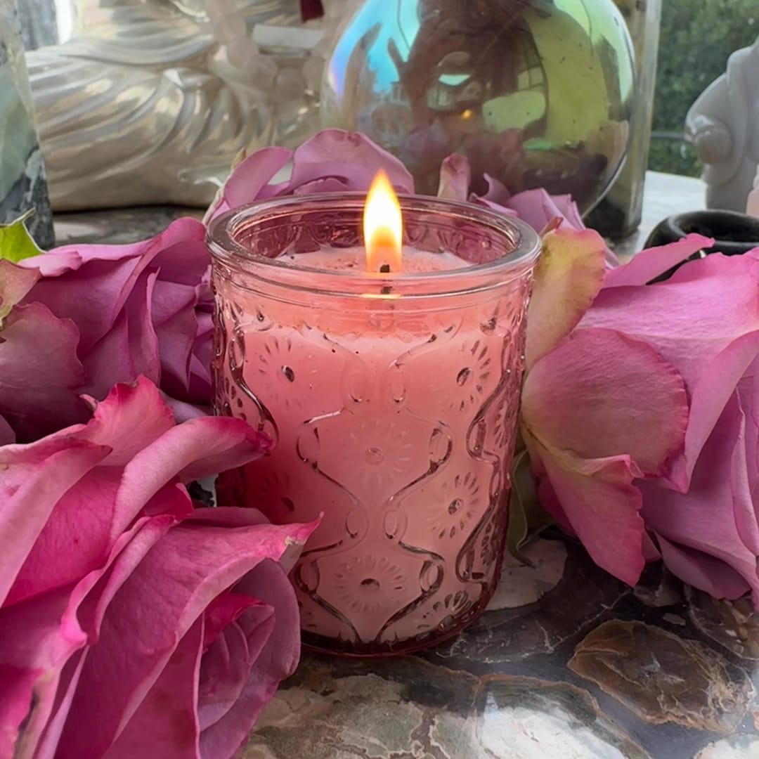 Marianthi Pure Rose Handmade Candle - Flower of the Divine Mother for ...