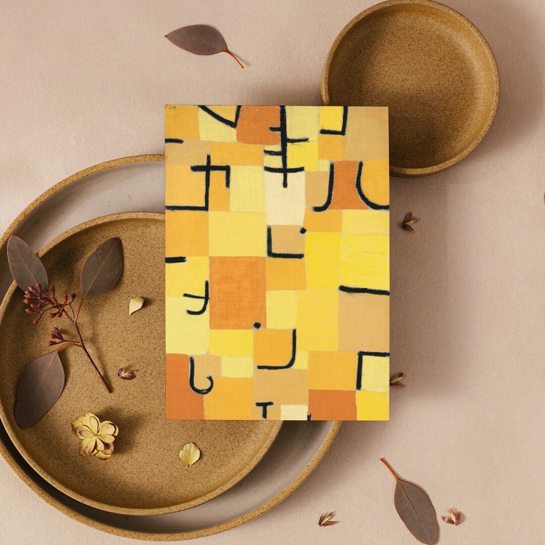 Signs in Yellow by Paul Klee, Beautiful Classic Art, Any Occasion Blank ...