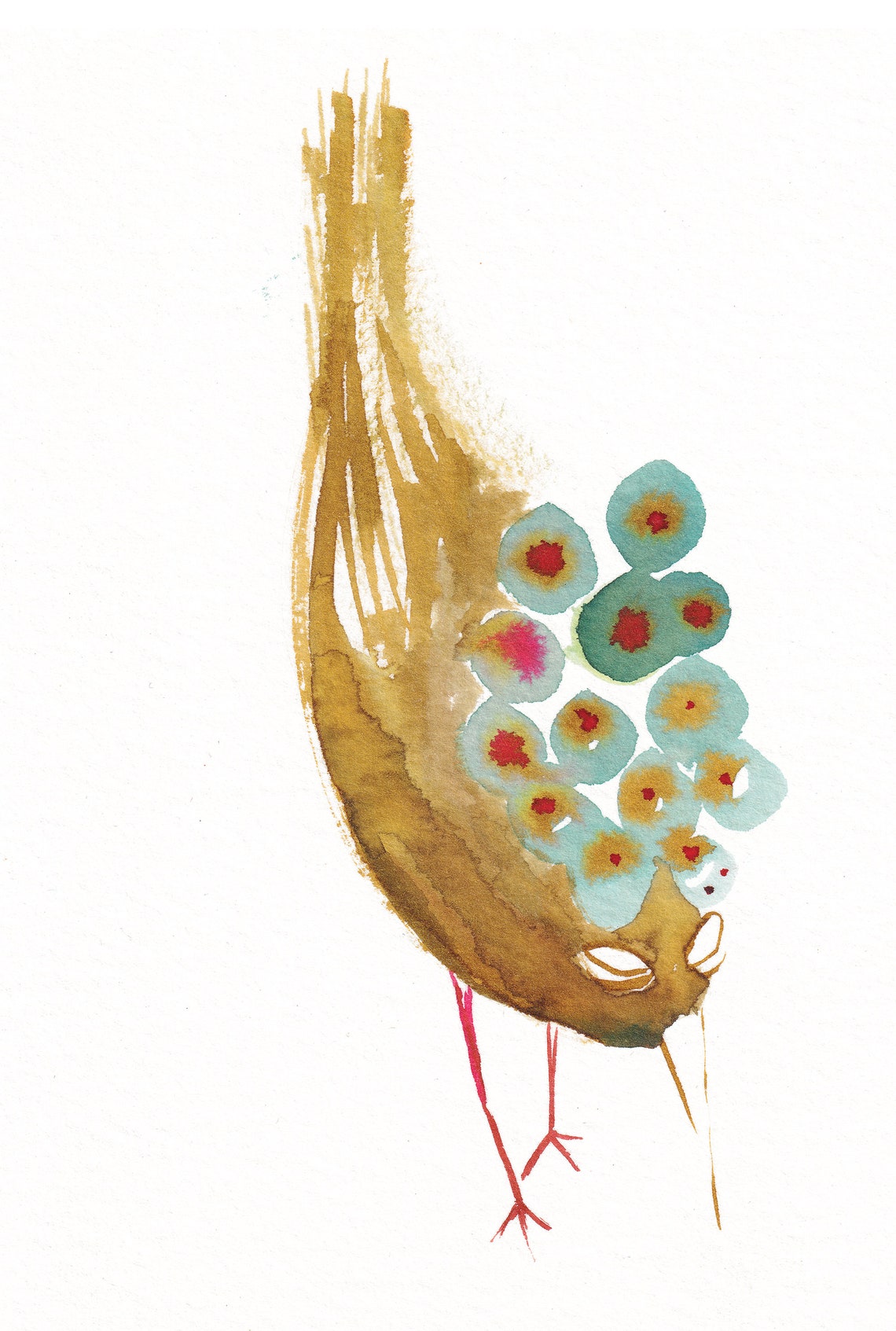 Bubbly Bird Postcard Printable Illustration - Etsy