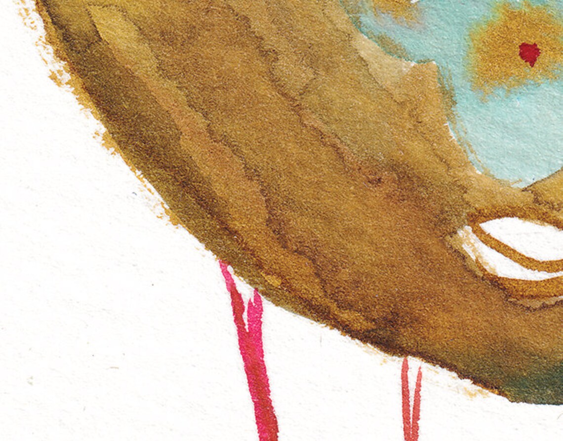 Bubbly Bird Postcard Printable Illustration - Etsy