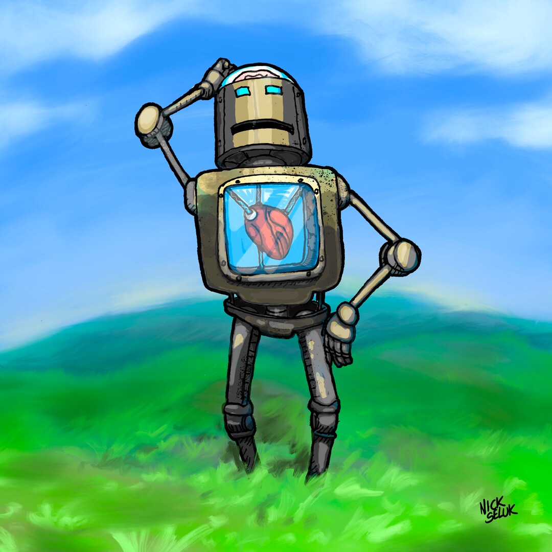 Wandering Robot Original Digital Painting Signed PRINT (12x12) - Etsy