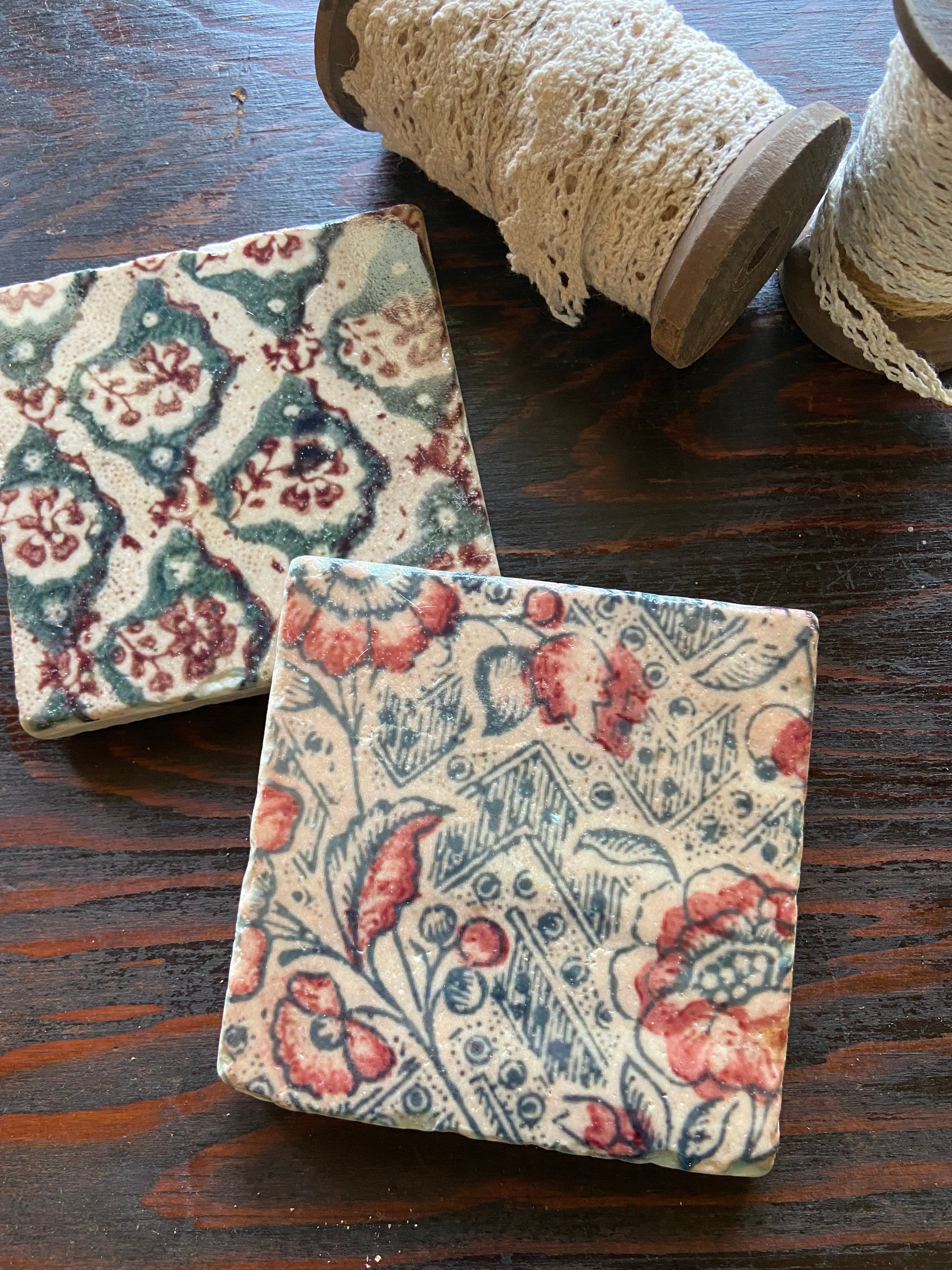 Vintage Book Cover Coaster Set Stone Coasters Set of Four - Etsy