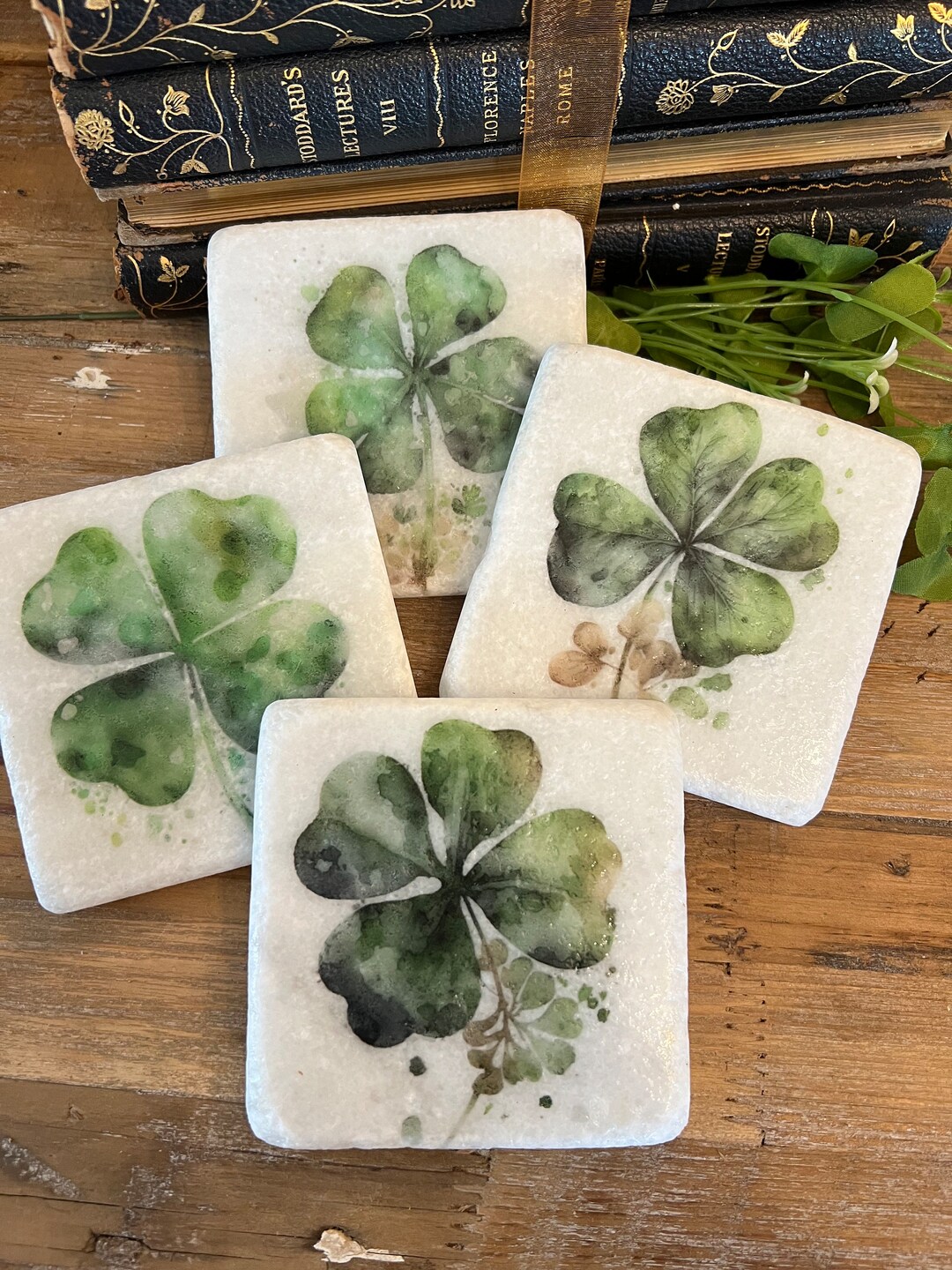 Shamrock Tiles- Set of 4 - Etsy