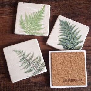 Fern Botanical Stone Coasters: Plant Lover Gift - Etsy