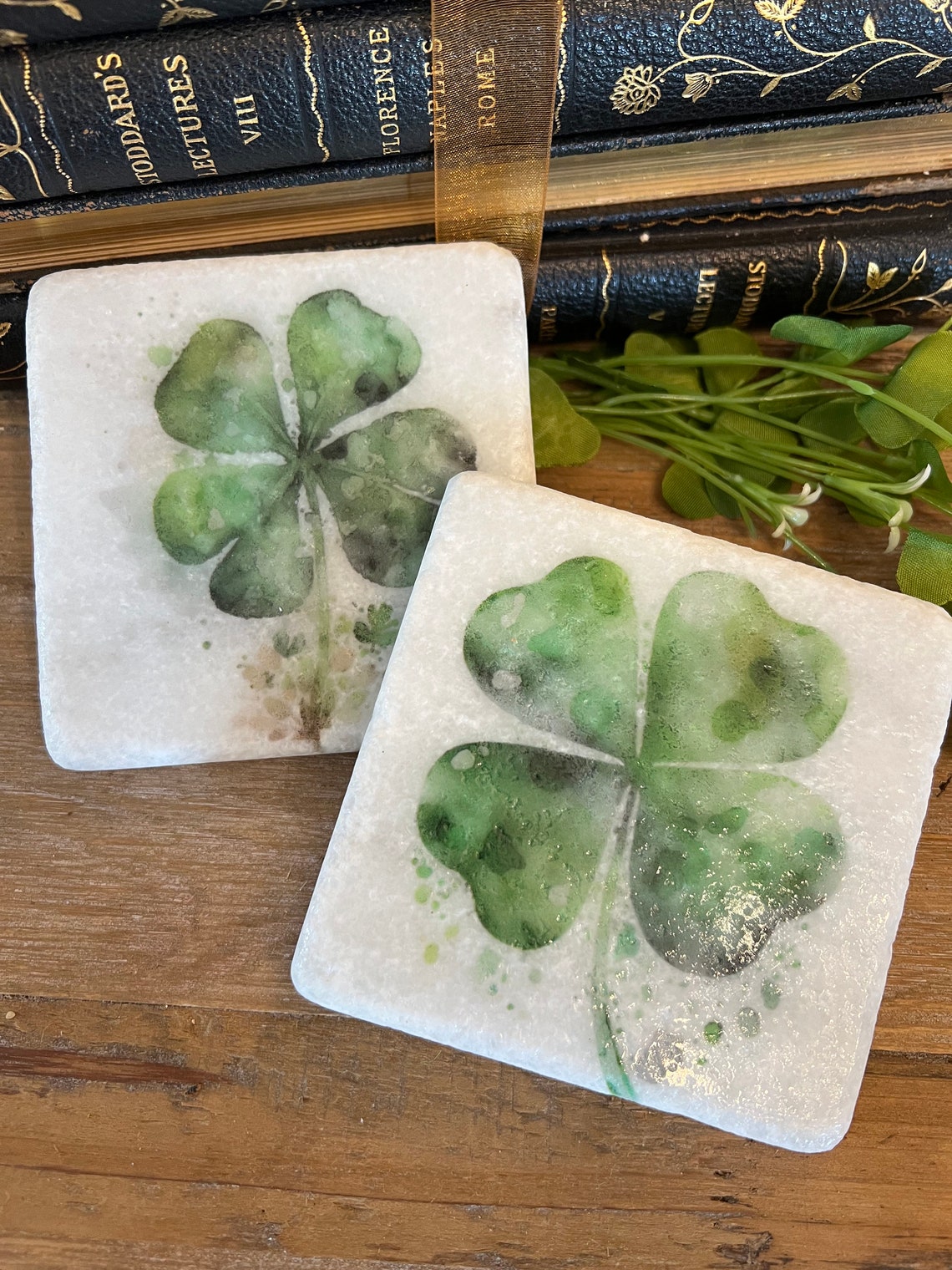 Shamrock Tiles- Set of 4 - Etsy