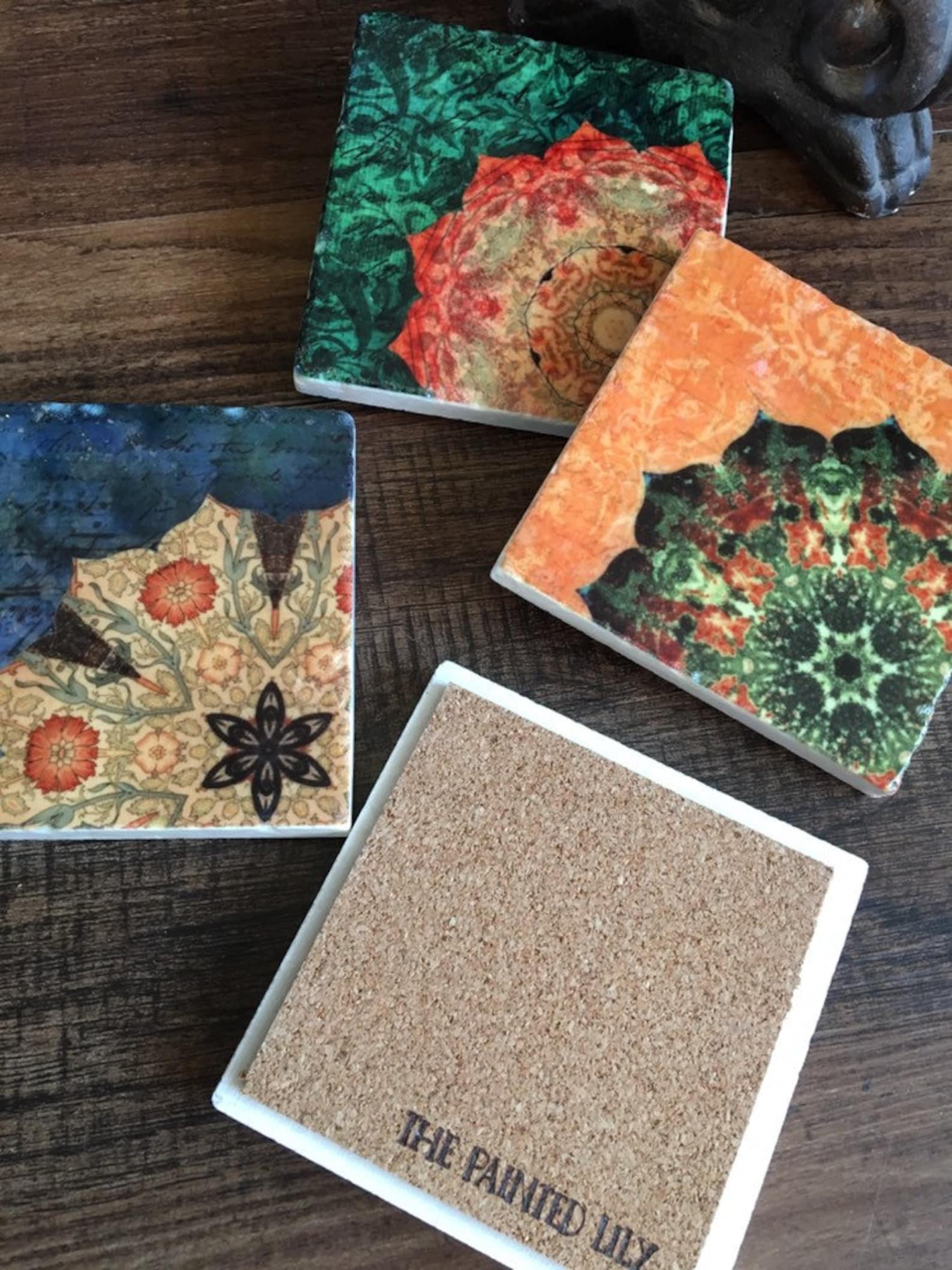 Rich Color Stone Coasters set of 4 - Etsy
