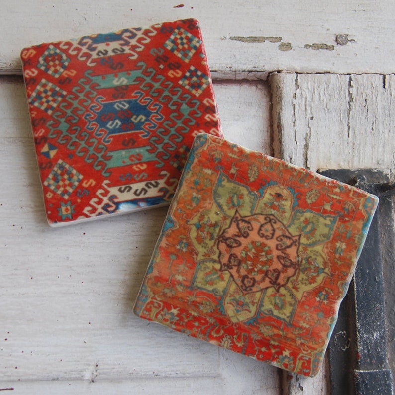 The Bohemian Coasters - Stone Coasters - Set of 4 - Etsy