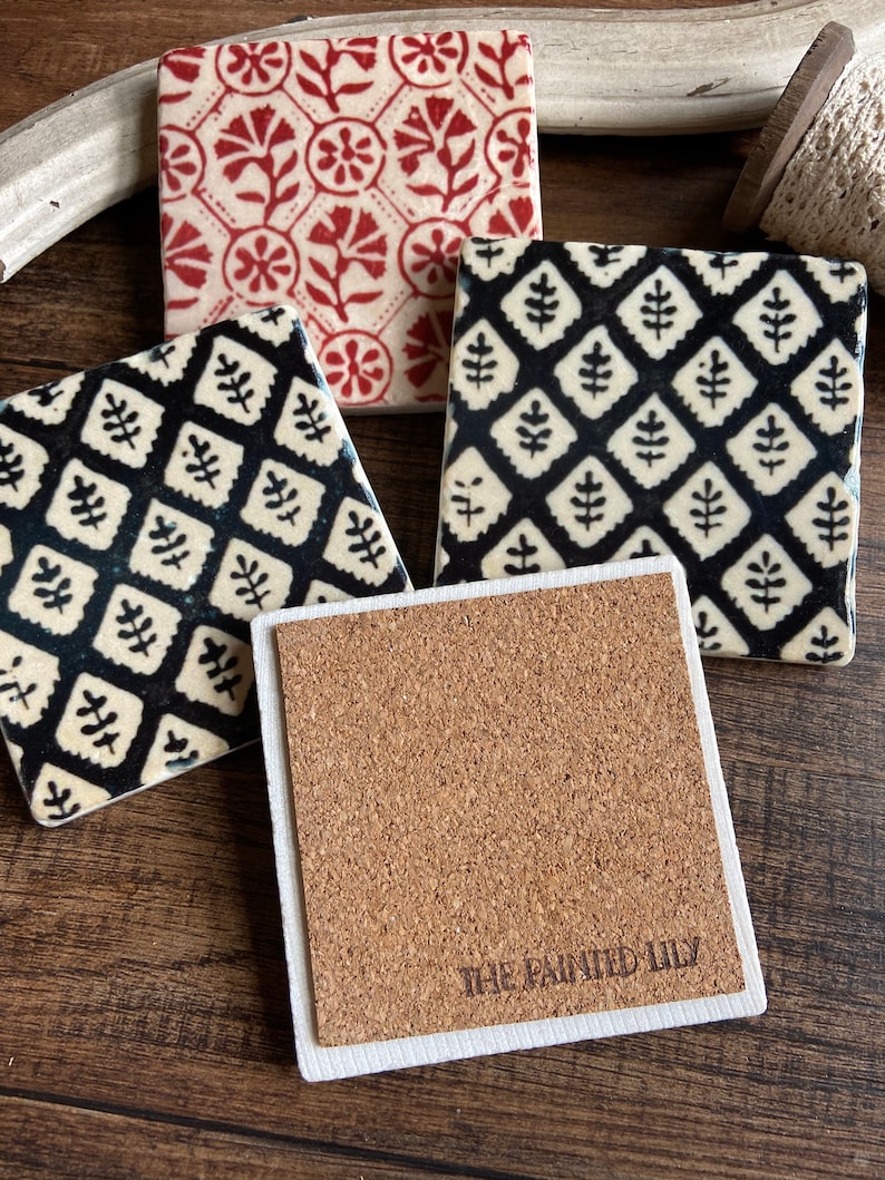 Antique Book Cover - Stone Coasters (set of Four) - Etsy