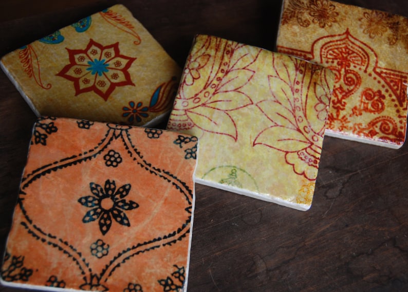 Coasters - Jewel of India Coaster Set - Etsy