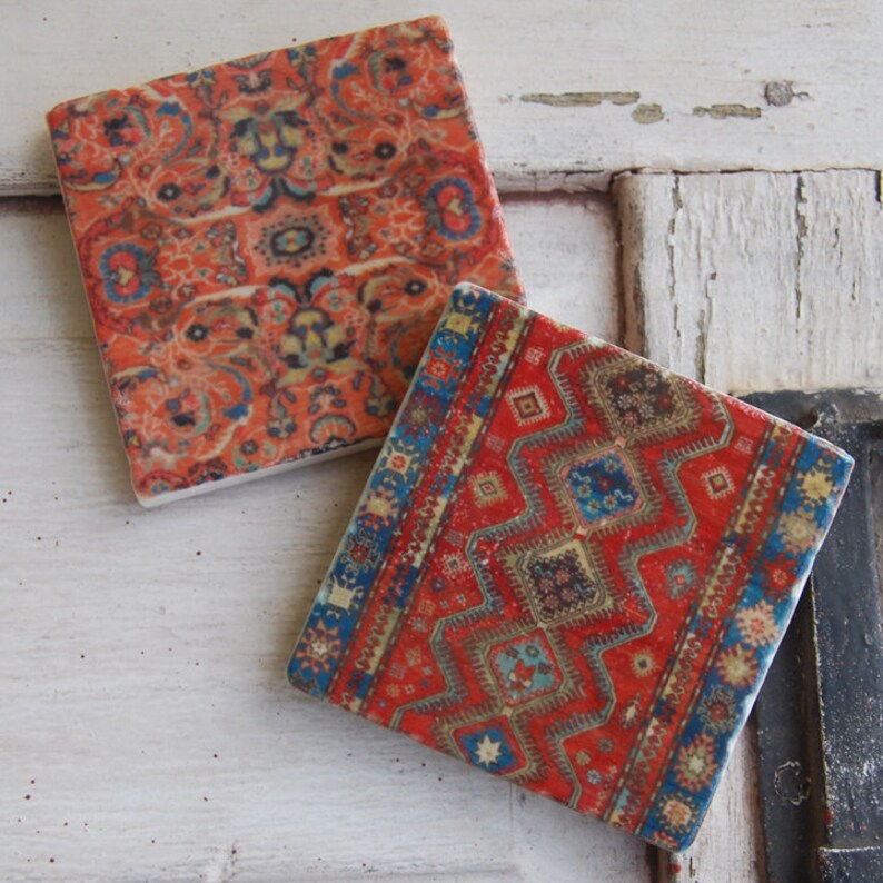 The Bohemian Coasters - Stone Coasters - Set of 4 - Etsy