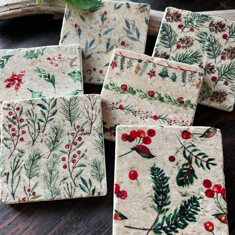 Holiday Coasters - Etsy