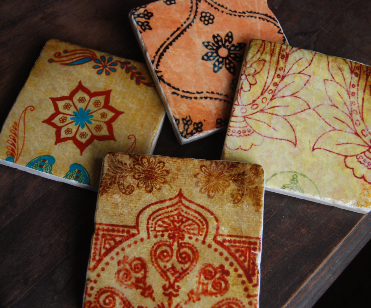 Coasters - Jewel of India Coaster Set - Etsy