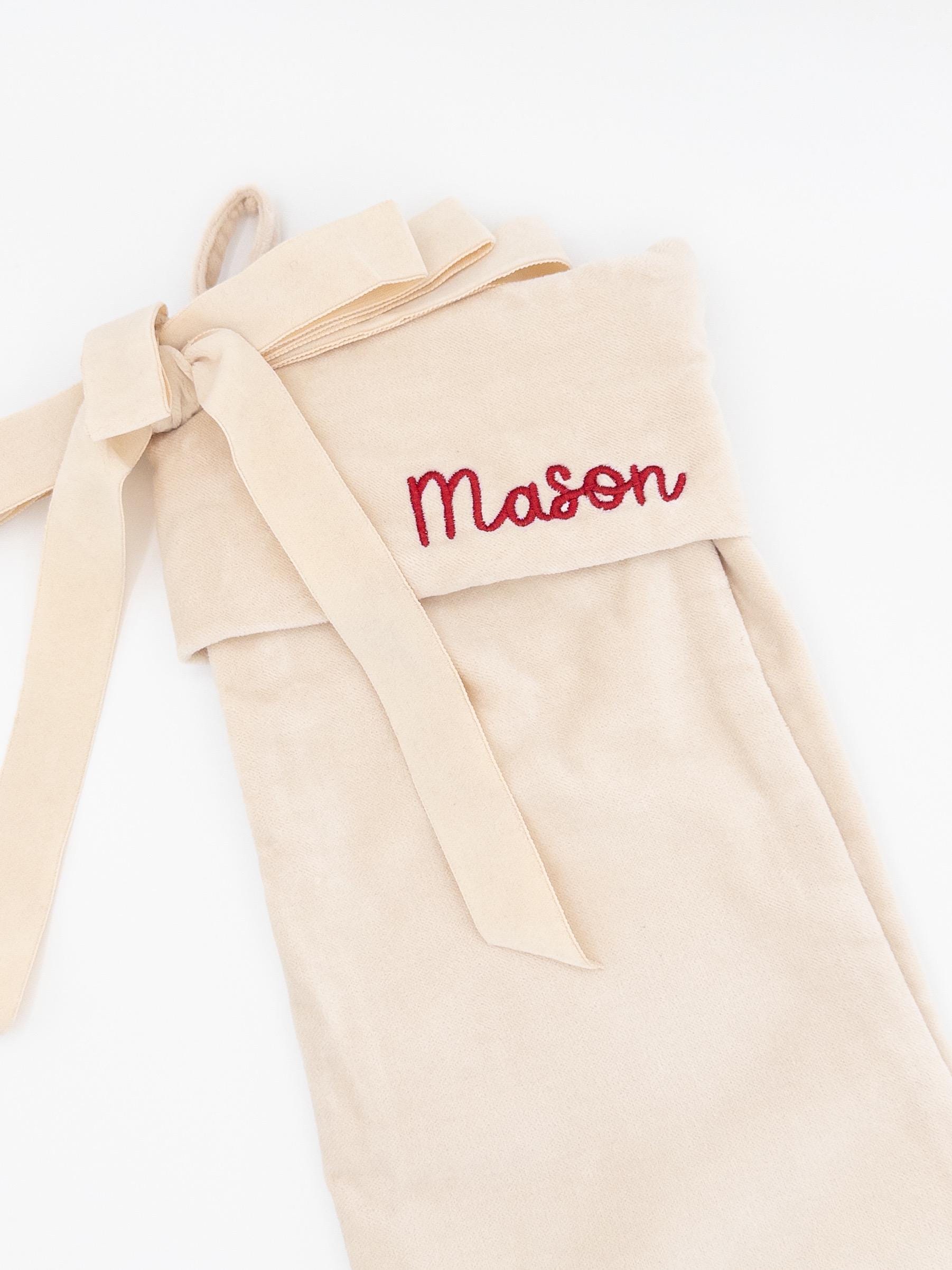Personalized Velvet Christmas Stocking | Custom Embroidered Name - Etsy
