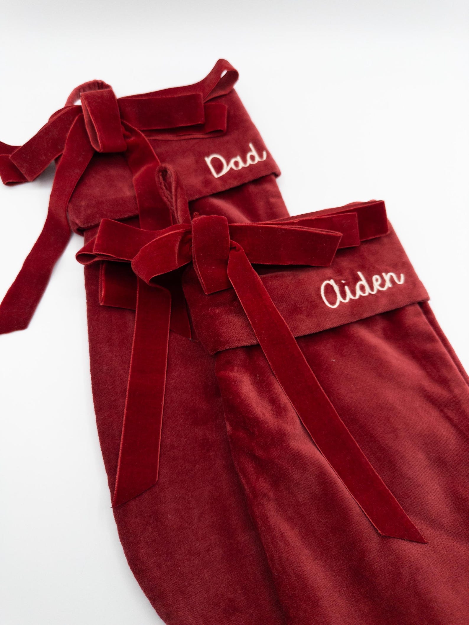 Personalized Velvet Christmas Stocking | Custom Embroidered Name - Etsy