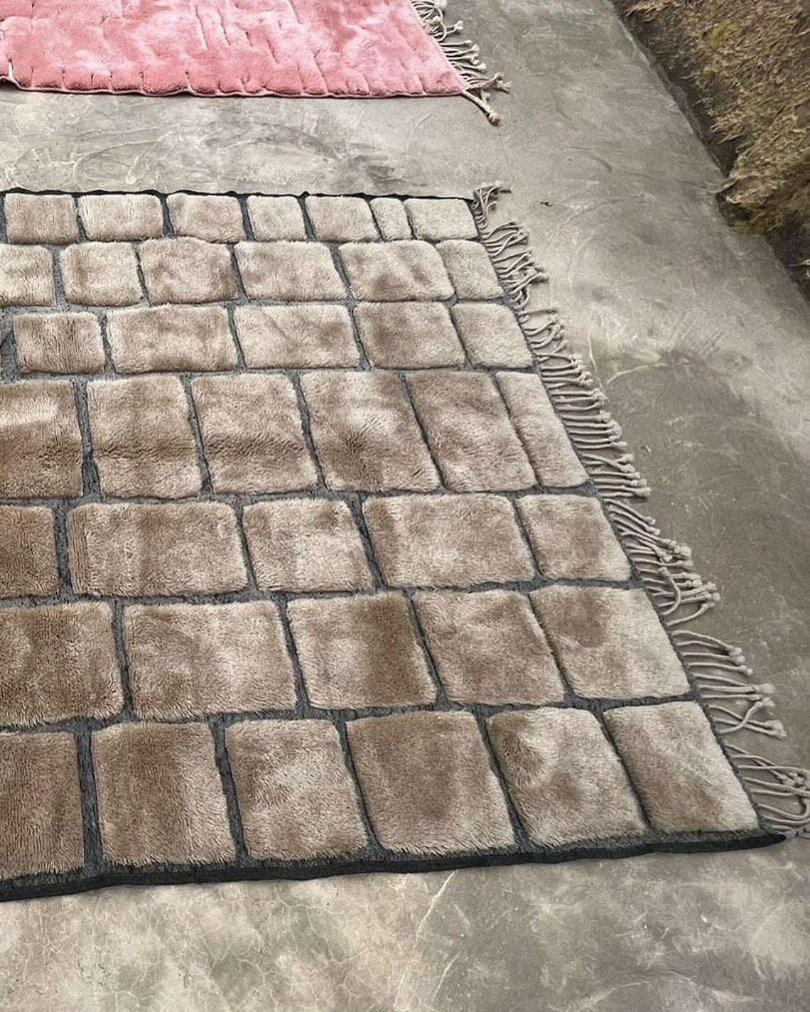 Brown Hand-tufted Rug, Moroccan Shag Rug, Brown Shag Rug, Soft Wool Rug ...