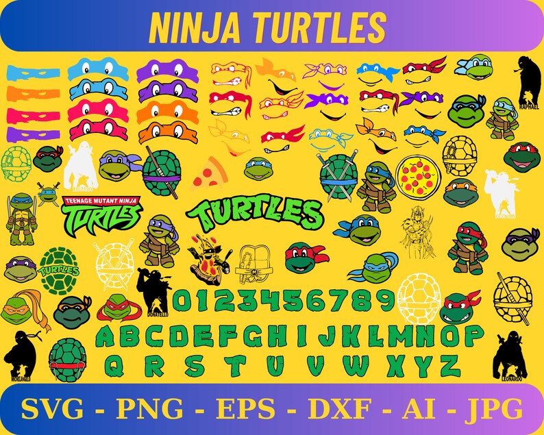 Ninja Turtle SVG and PNG Ready to Use for Canva and Cricut Face - Etsy ...
