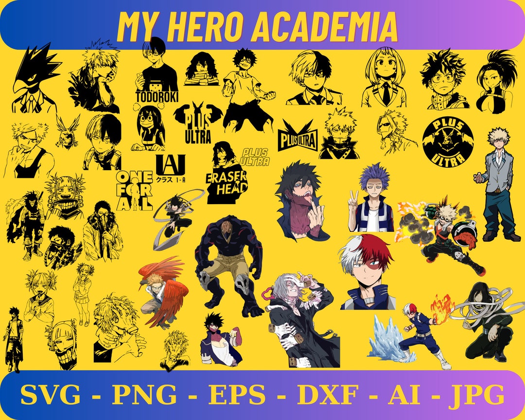 Anime Hero Academia Svg Bundle, 200 Files Anime Instant Download ...