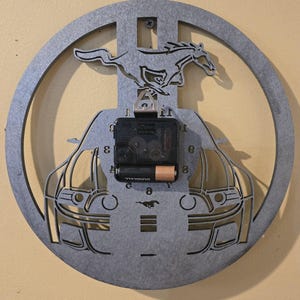 Mustang Wall Clock, Car Enthusiast Decor, Muscle Car Clock, Garage Wall ...