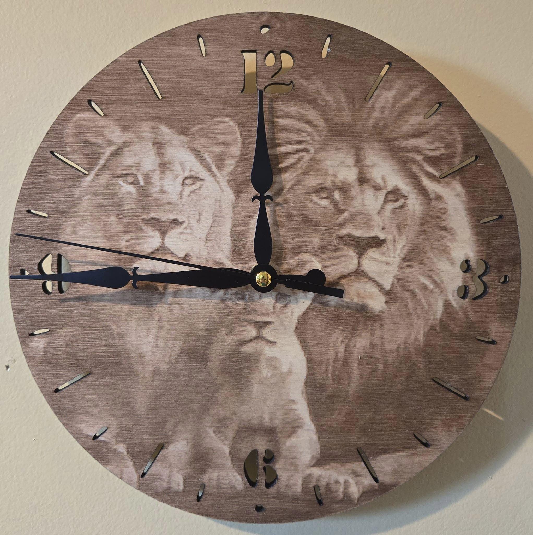 Lion Family Clock - Etsy
