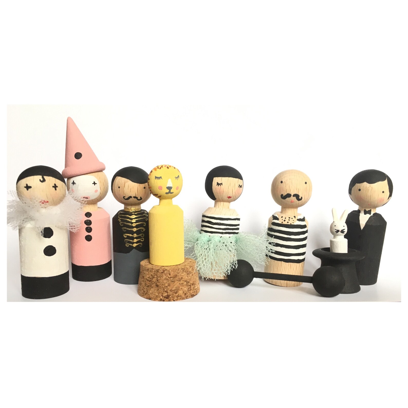 Circus Pegdolls - Etsy