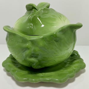 Vintage Art Cabbage Serving Bowl and Plate Decor or Used for Foods ...