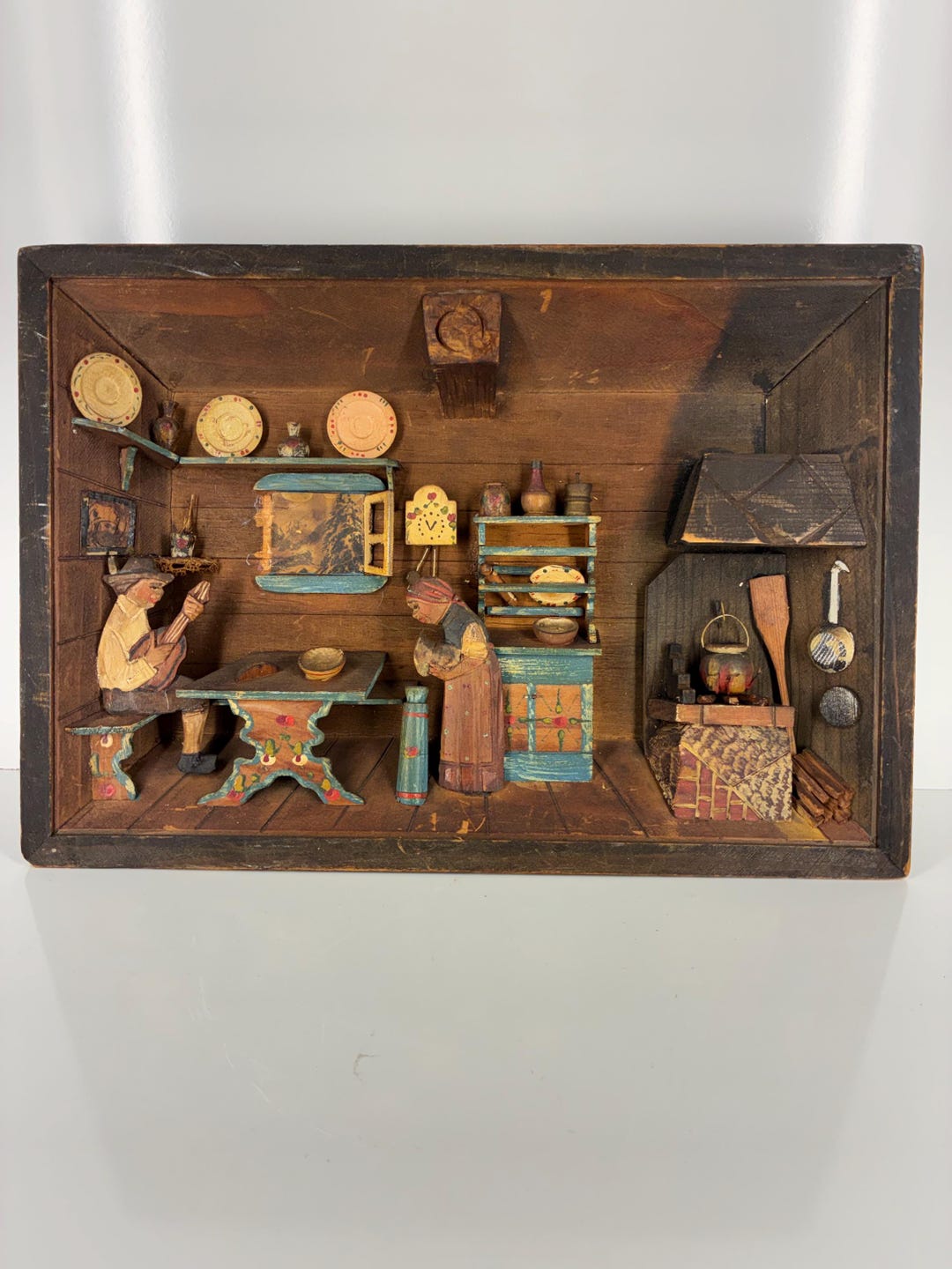 Vintage Hand Carved Shadowbox by Frederick a Faber’s Sometime Between ...