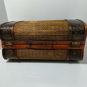 Vintage Wicker Case With Floral Metal Trim - Etsy