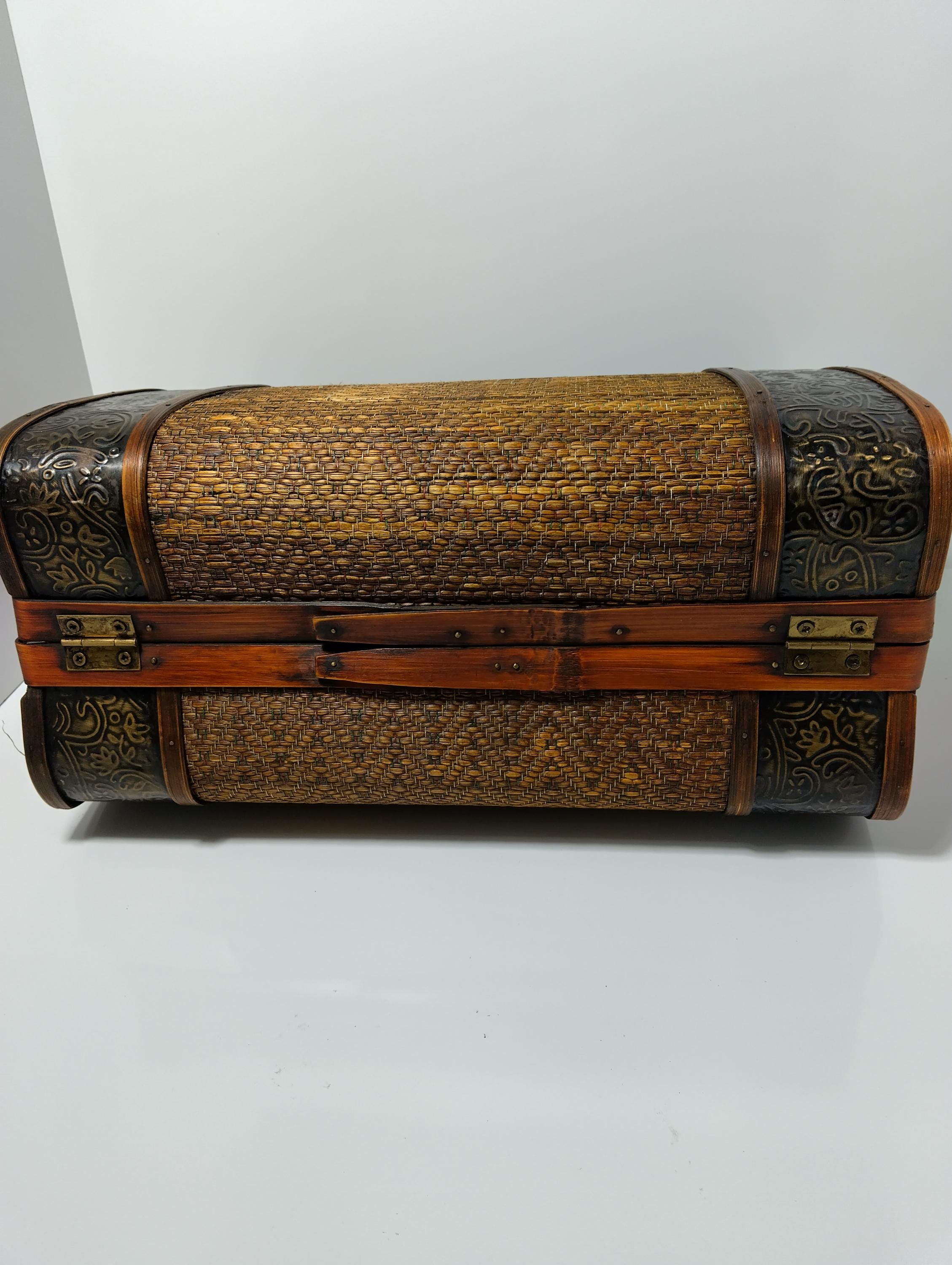 Vintage Wicker Case With Floral Metal Trim - Etsy