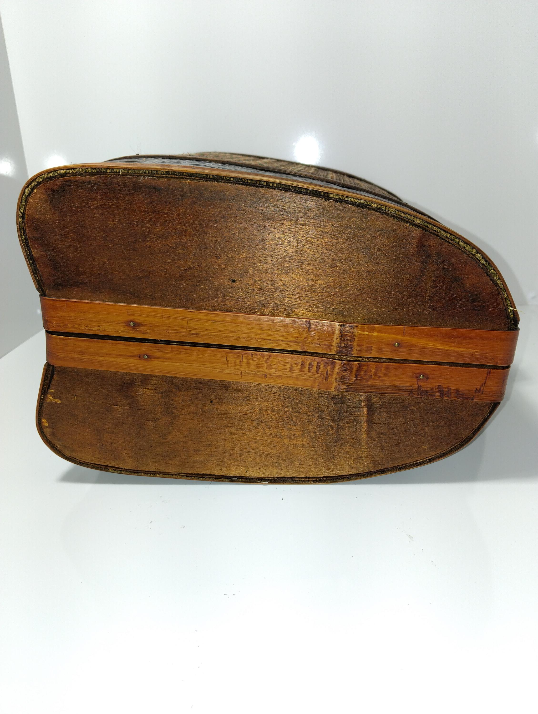 Vintage Wicker Case With Floral Metal Trim - Etsy