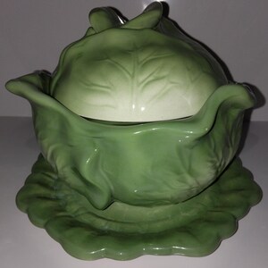 Vintage Art Cabbage Serving Bowl and Plate Decor or Used for Foods ...