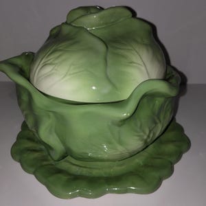 Vintage Art Cabbage Serving Bowl and Plate Decor or Used for Foods ...