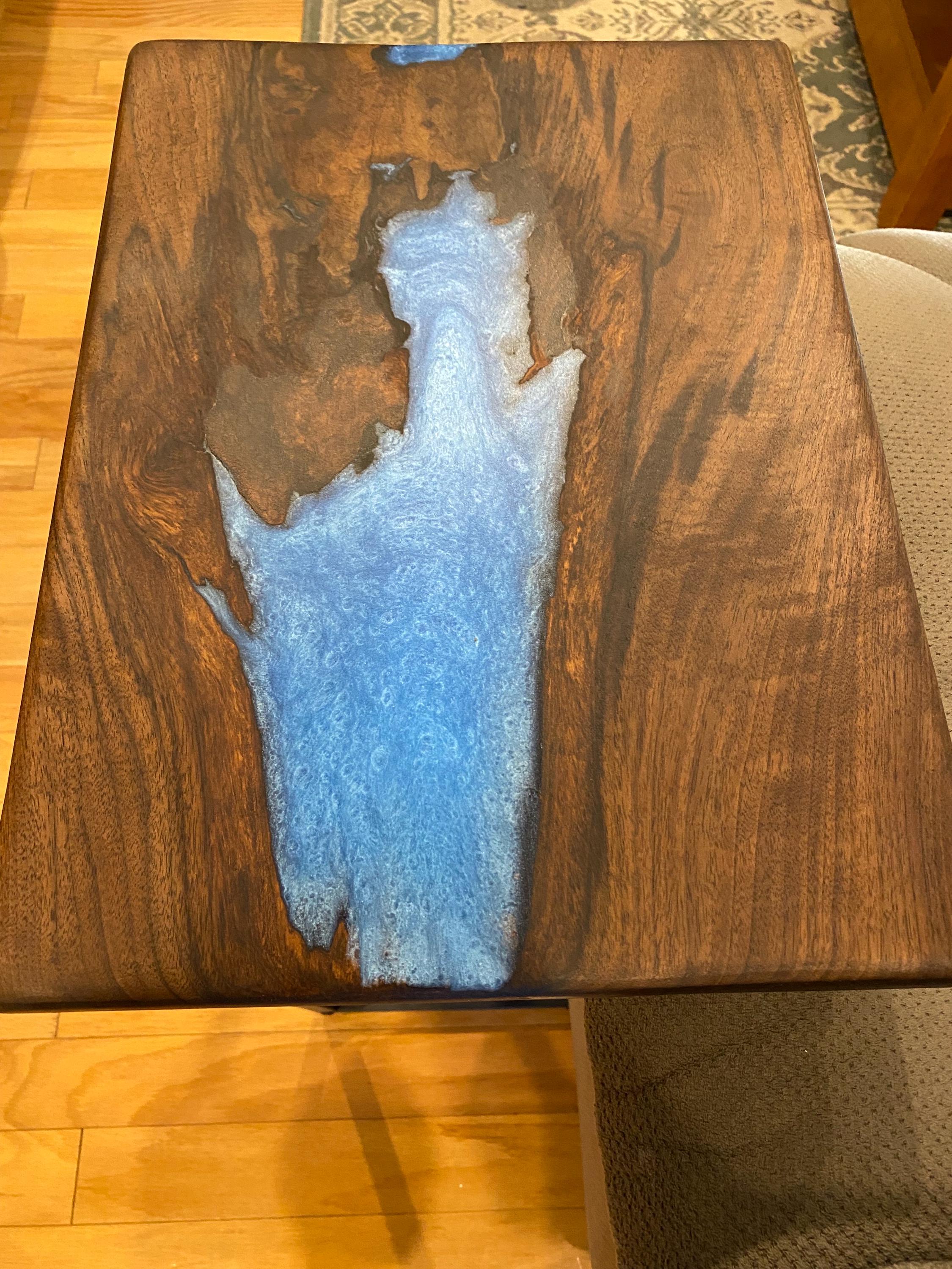 Black Walnut Epoxy Filled C Table - Etsy