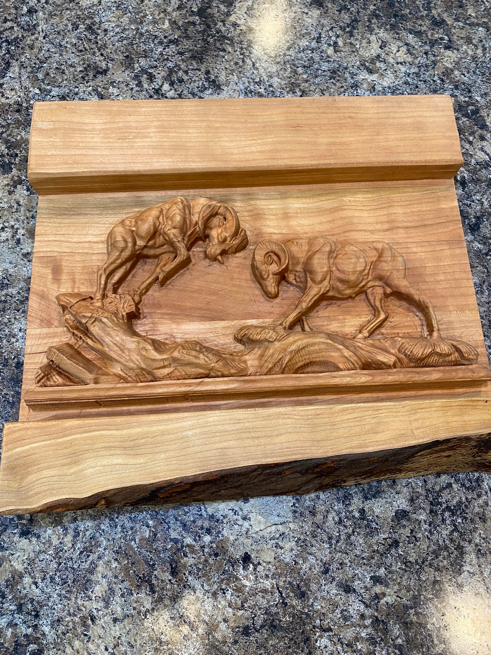 Butting Rams Live Edge Carving - Etsy
