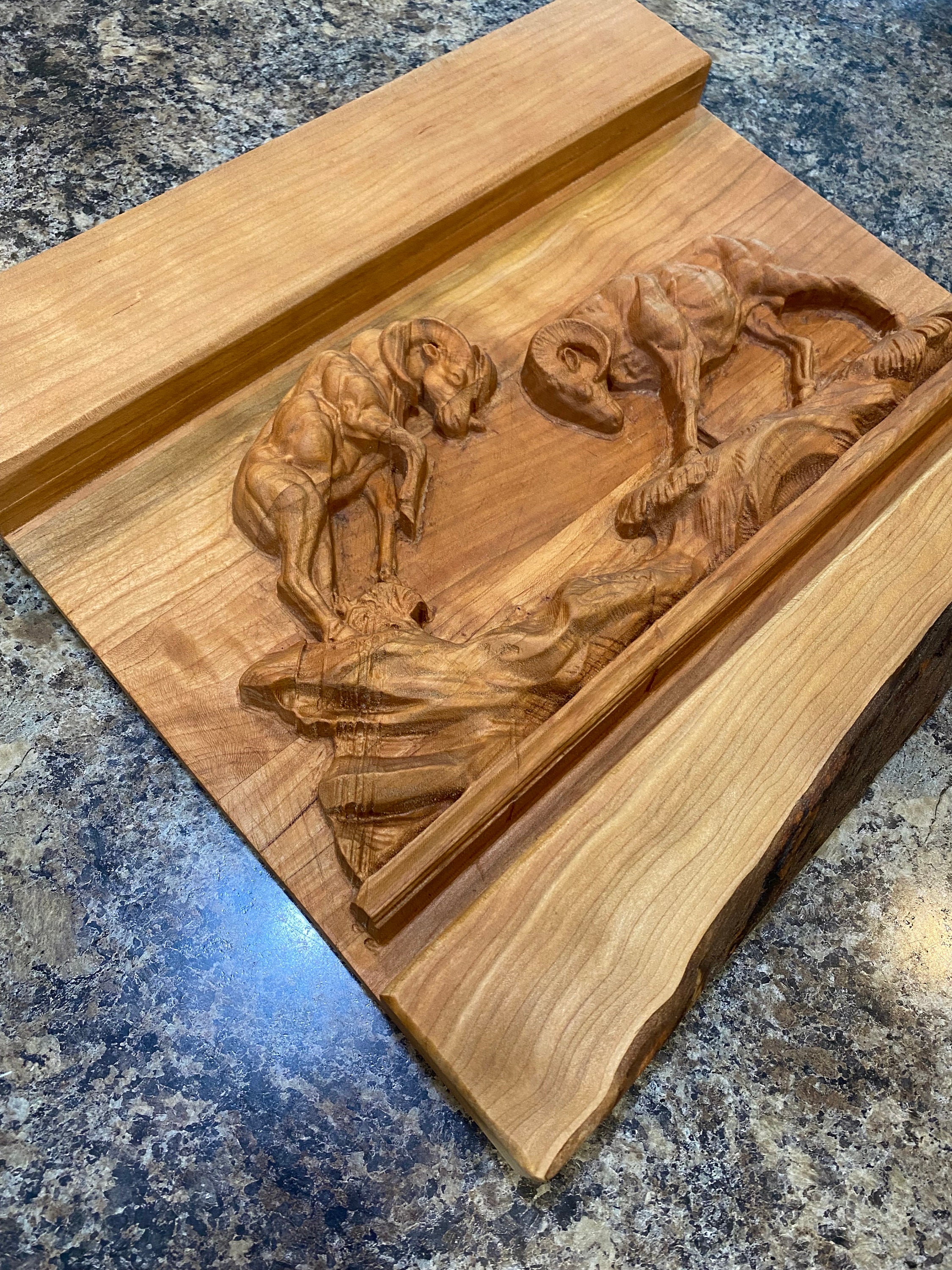 Butting Rams Live Edge Carving - Etsy