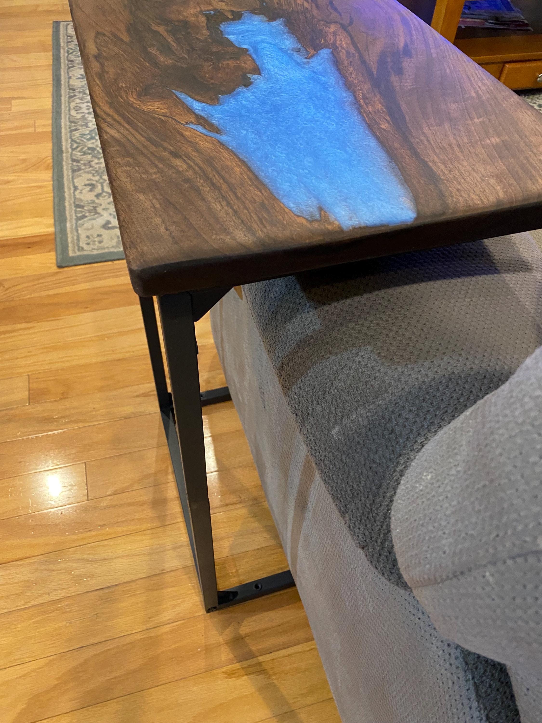 Black Walnut Epoxy Filled C Table - Etsy