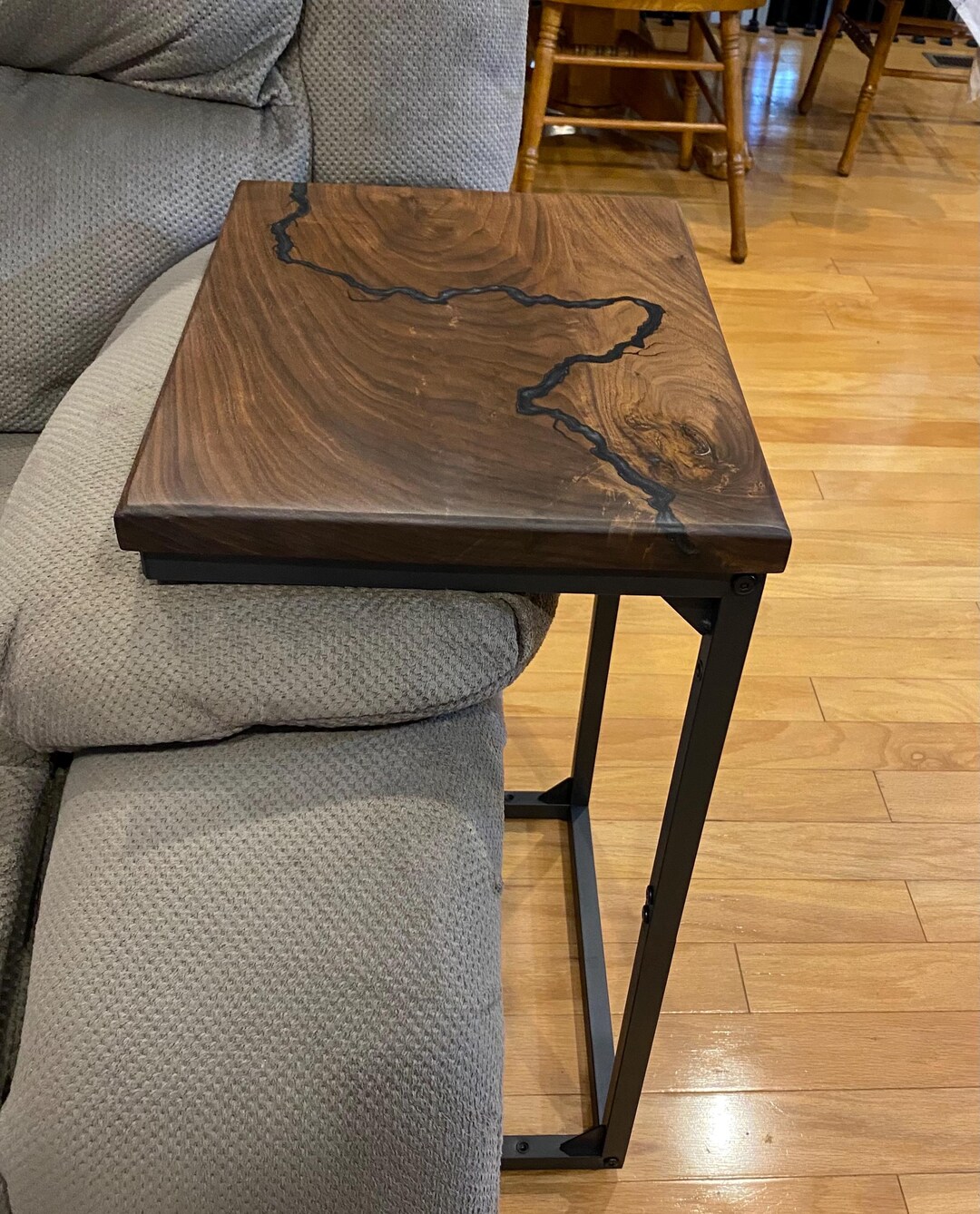 Black Walnut Fractal Burned Epoxy Filled C Table - Etsy